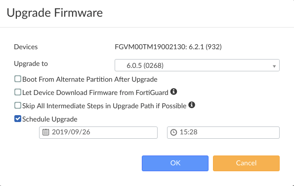 fortianalyzer upgrade path